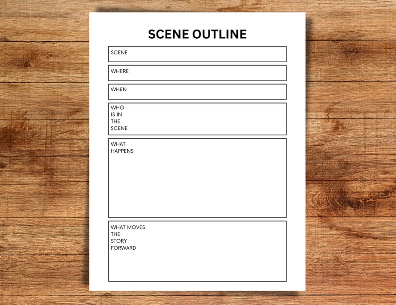 Author's Basic Scene Outline - Etsy