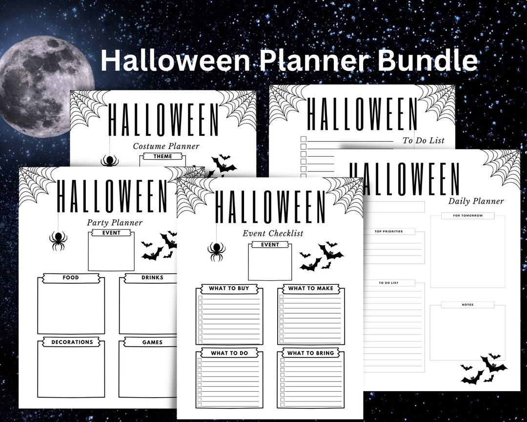 Halloween Planner Bundle Printable Holiday Digital Download PDF - Etsy