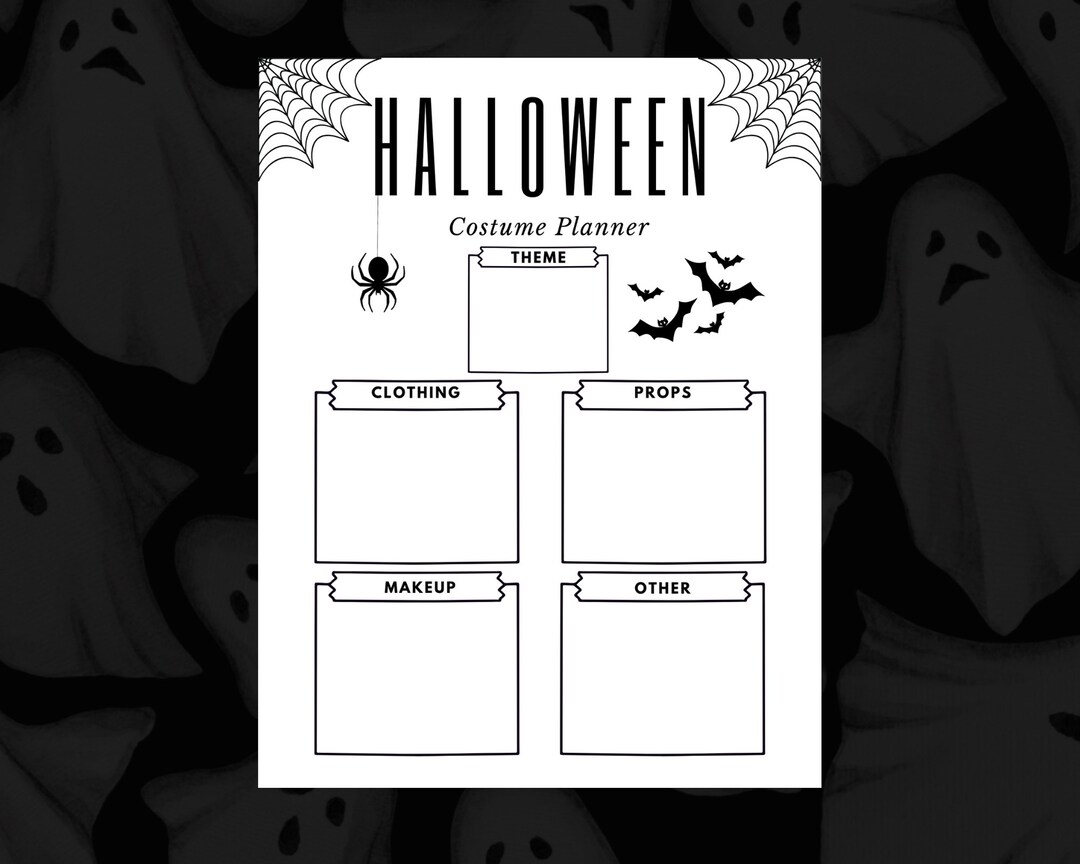 Halloween Costume Planner Printable Holiday Digital Download PDF - Etsy