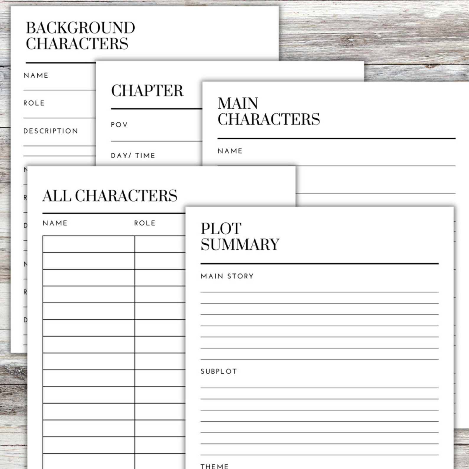 Novel Planning 8 Worksheet Bundle Nanowrimo - Etsy