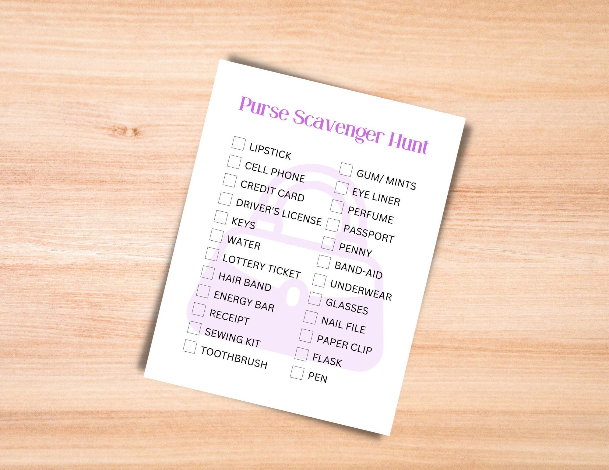 Purse Scavenger Hunt - Etsy