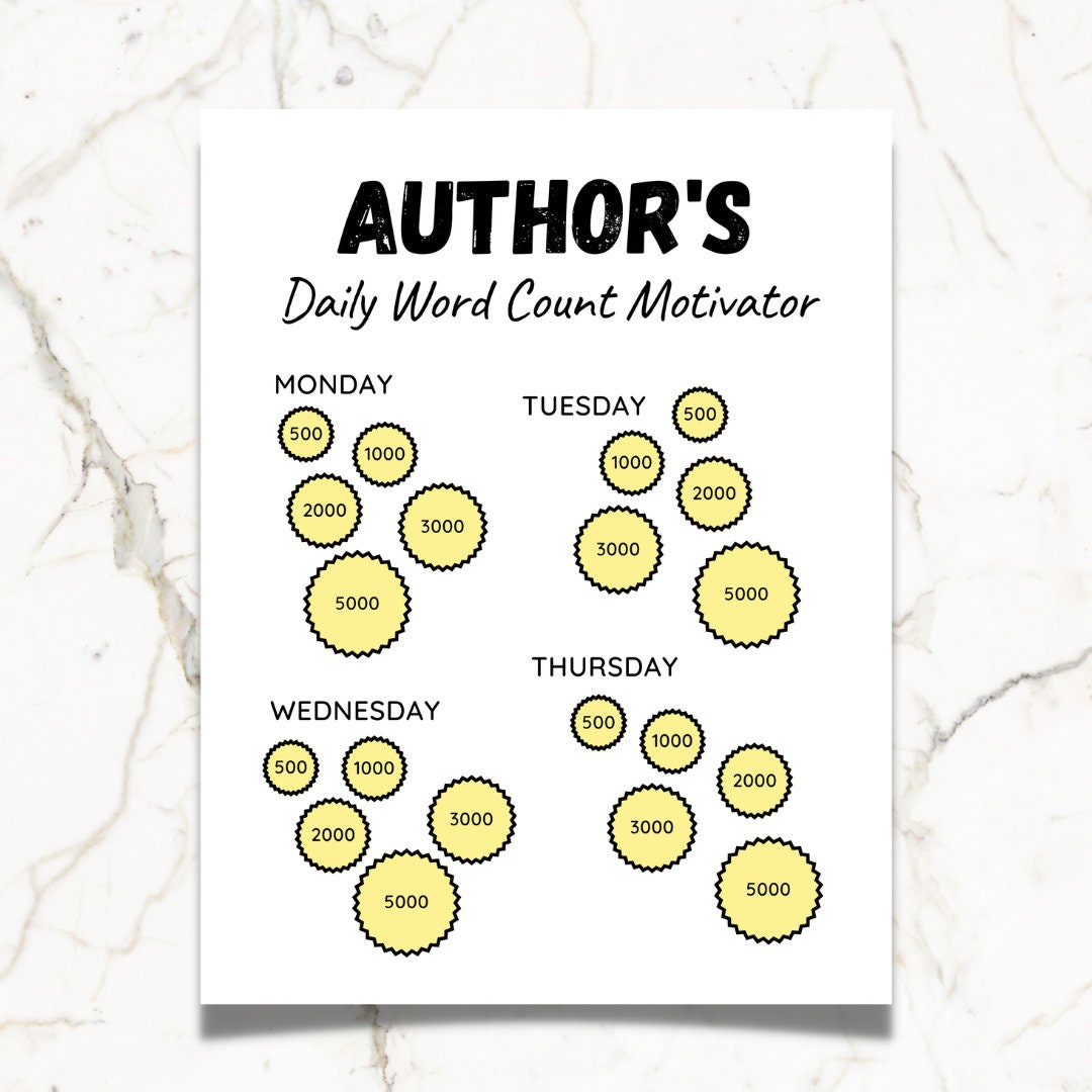 Author's Daily Word Count Motivator - Etsy