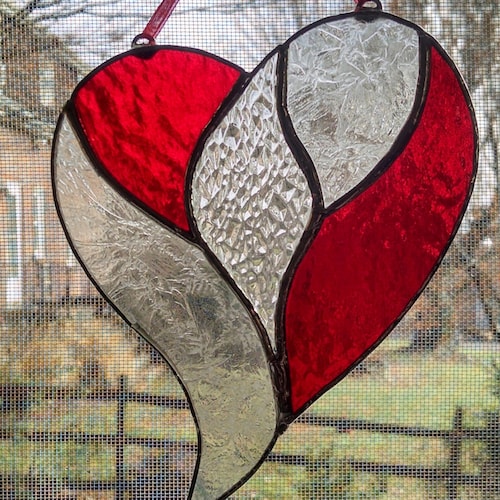 Heart Stained Glass Suncatcher - Etsy