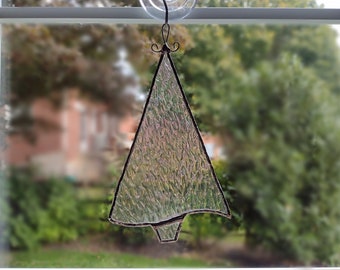 Stained Glass Christmas Tree Suncatcher, Beaded Christmas Tree Ornament ...