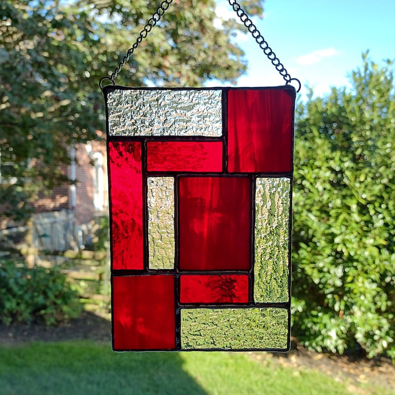 Red Stain Glass - Etsy