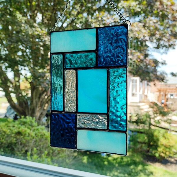 Aqua Stained Glass - Etsy