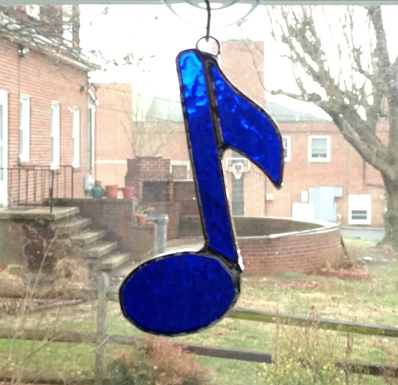 Stained Glass Music Note Suncatcher Custom Colors Music - Etsy