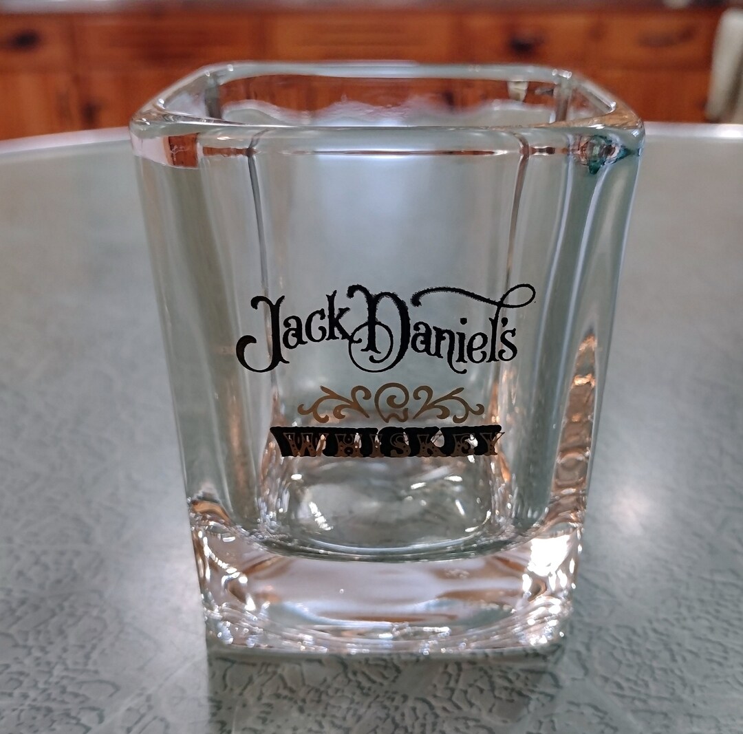 Vintage Jack Daniels Whiskey Glass, Square Rocks Glass, 1970's Jack ...