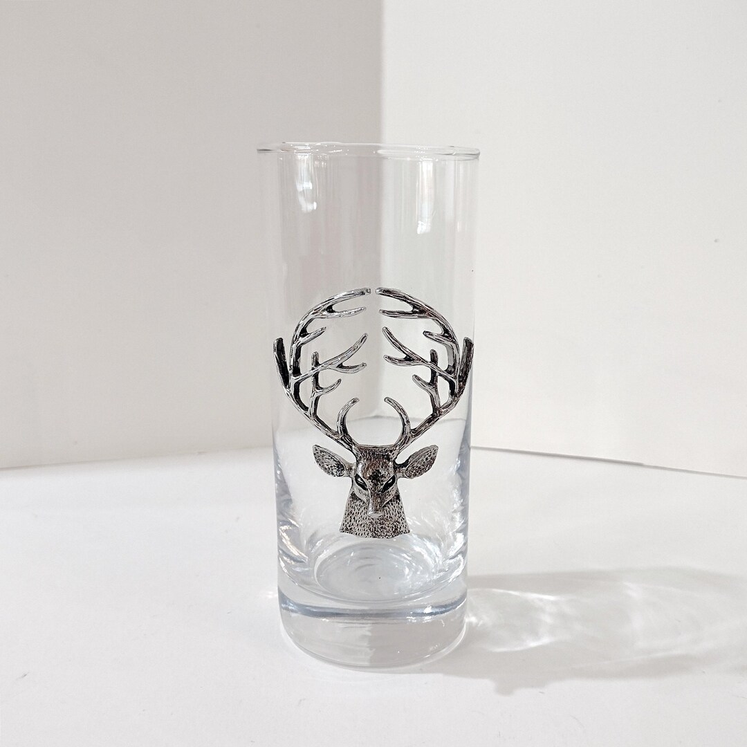 Stag Highball Glass, Pottery Barn Stag Glass, Deer Hunter Cocktail ...