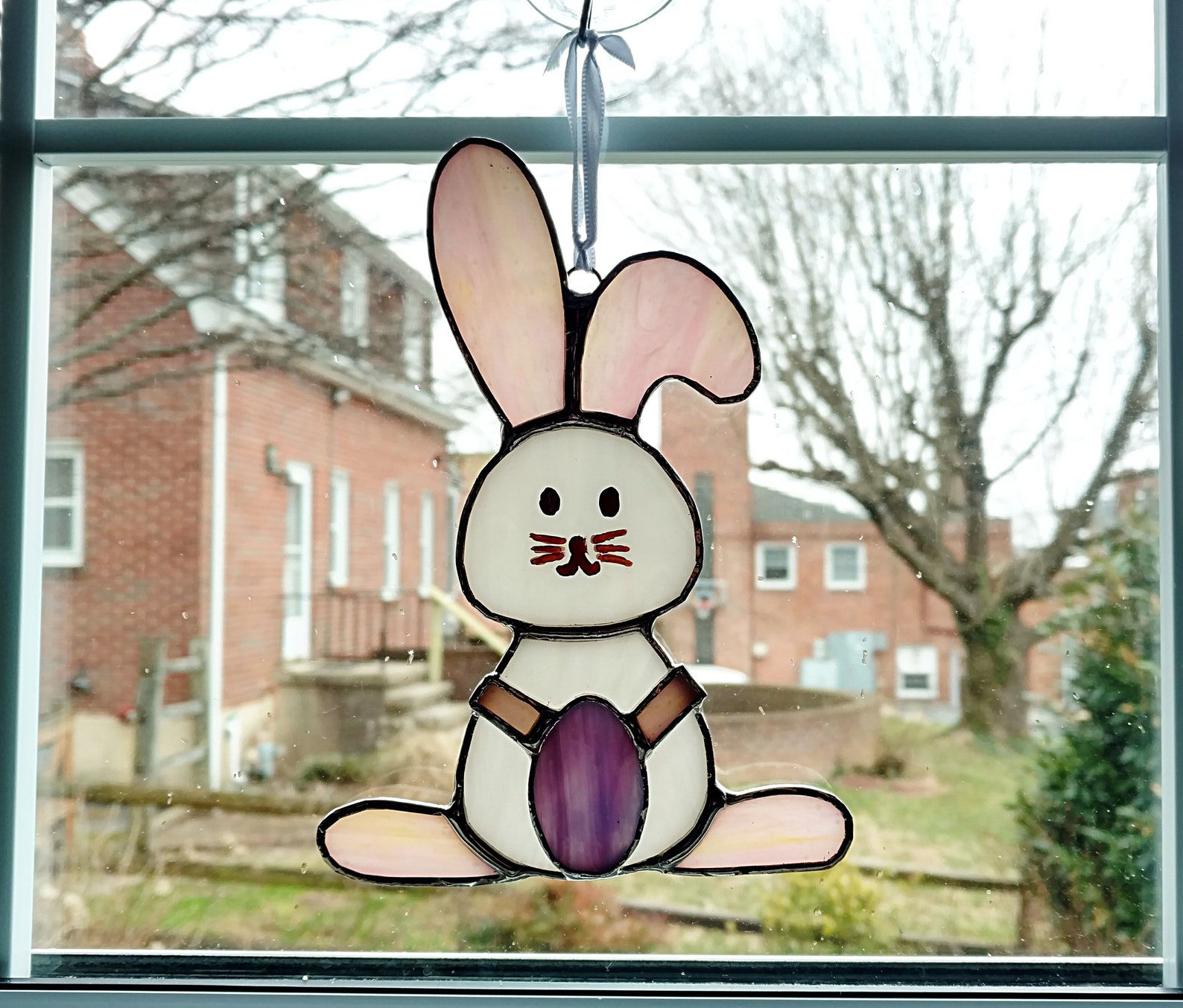 Easter Bunny Stained Glass Suncatcher Easter Decoration | Etsy