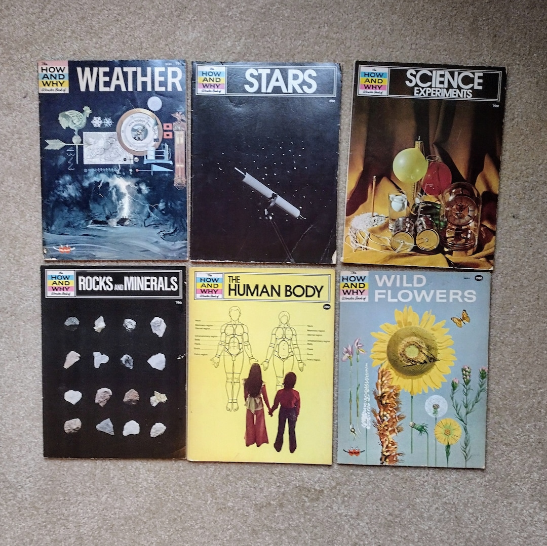 Vintage How and Why Wonder Books, Set of Six, The Human Body, Stars ...