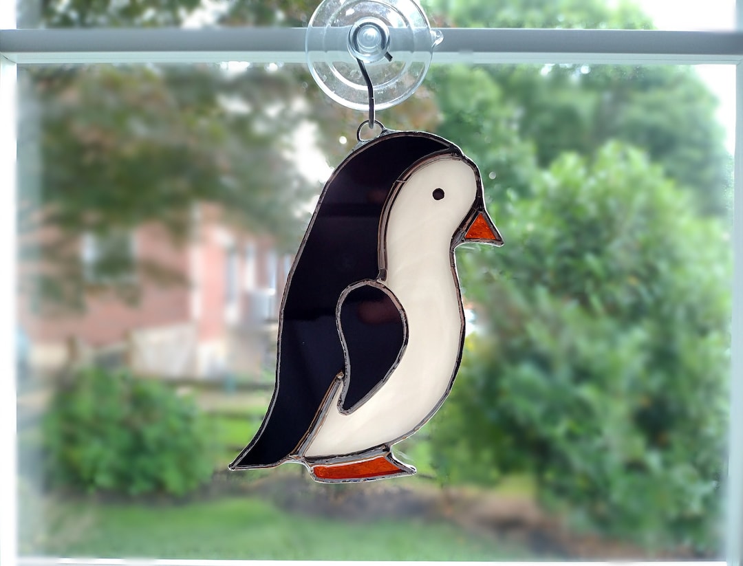 Stained Glass Penguin Suncatcher, Penguin Window Ornament - Etsy
