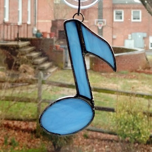 Stained Glass Music Note Suncatcher, Custom Colors, Music Lover Gift ...