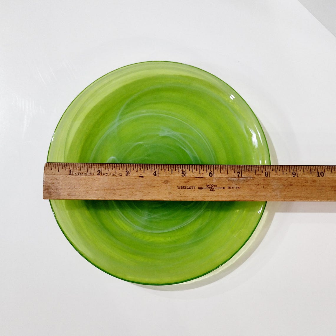 Vintage Turkish Blue and Green Swirl Glass Plates, Set of Two, Blue ...