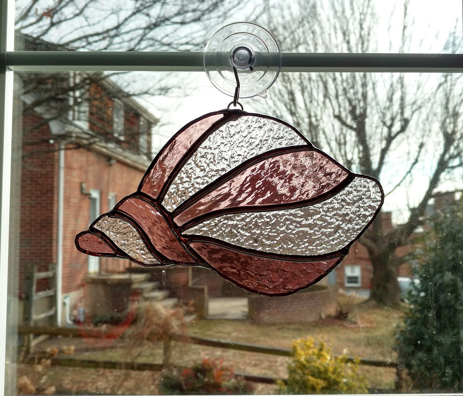 Sea Shell Stained Glass Suncatcher Pink Sea Shell Conch - Etsy