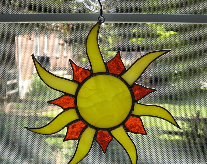 Sun Stained Glass Suncatcher Glass Sunburst - Etsy