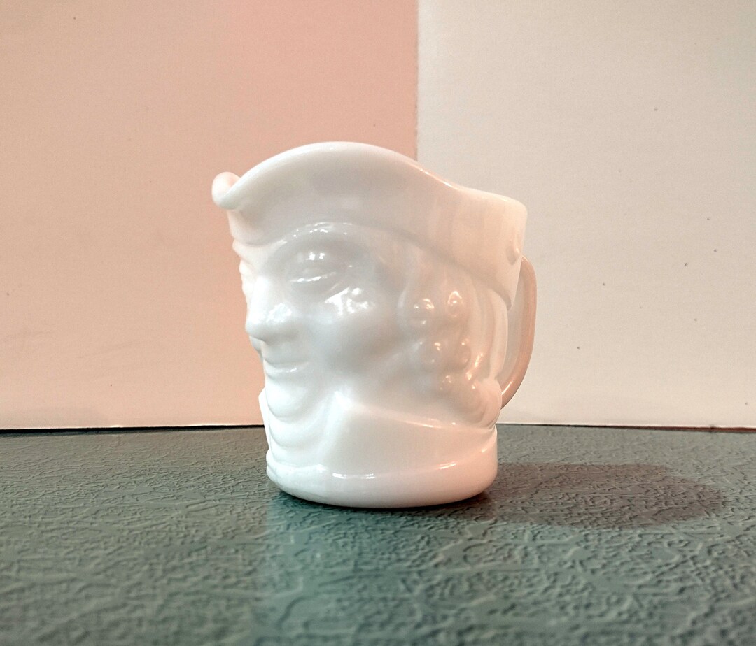 Vintage Federal Glass Toby Face Pitcher Creamer - Etsy