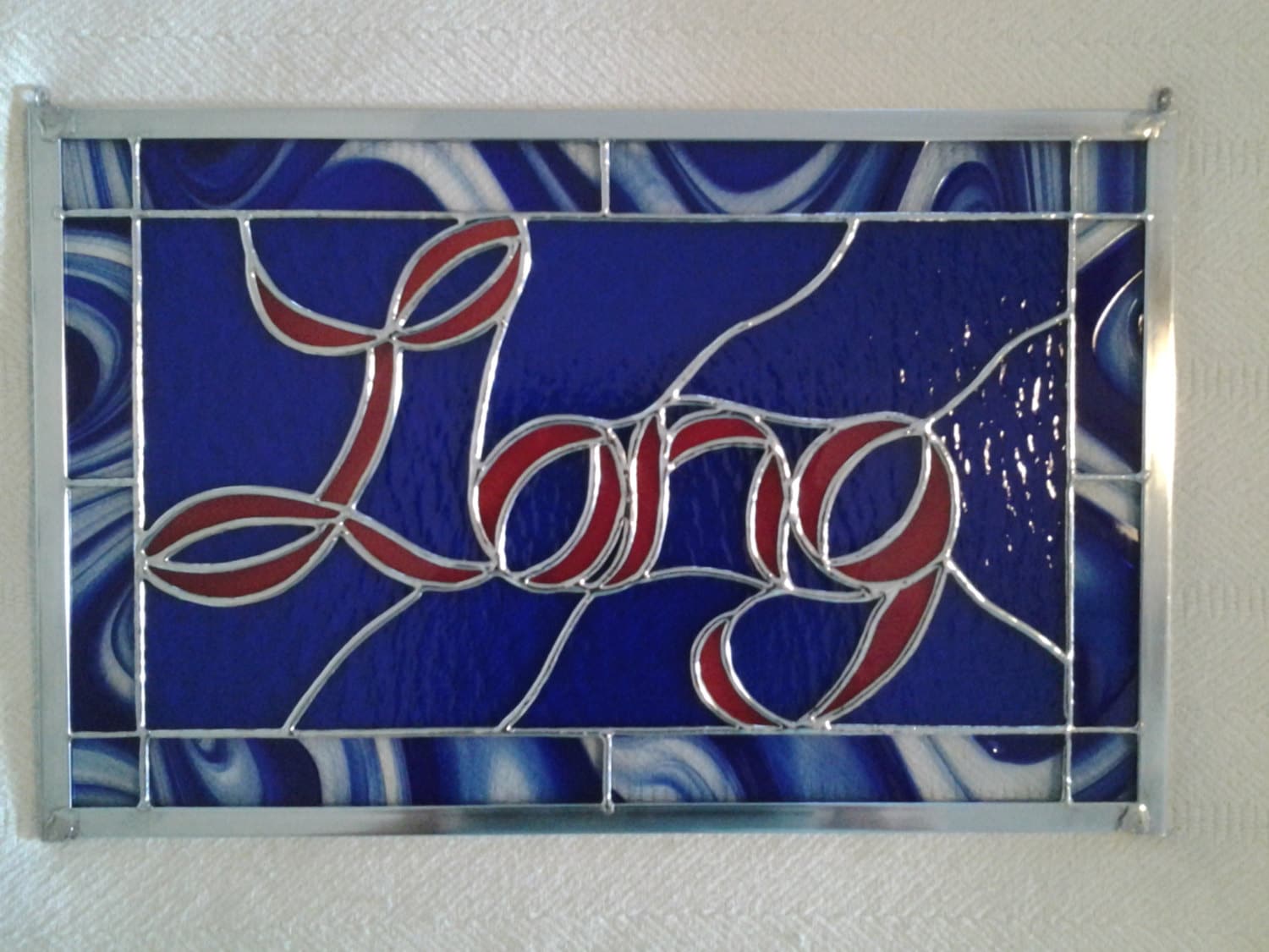 Custom Stained Glass Sign Stained Glass Logo Stained Glass | Etsy