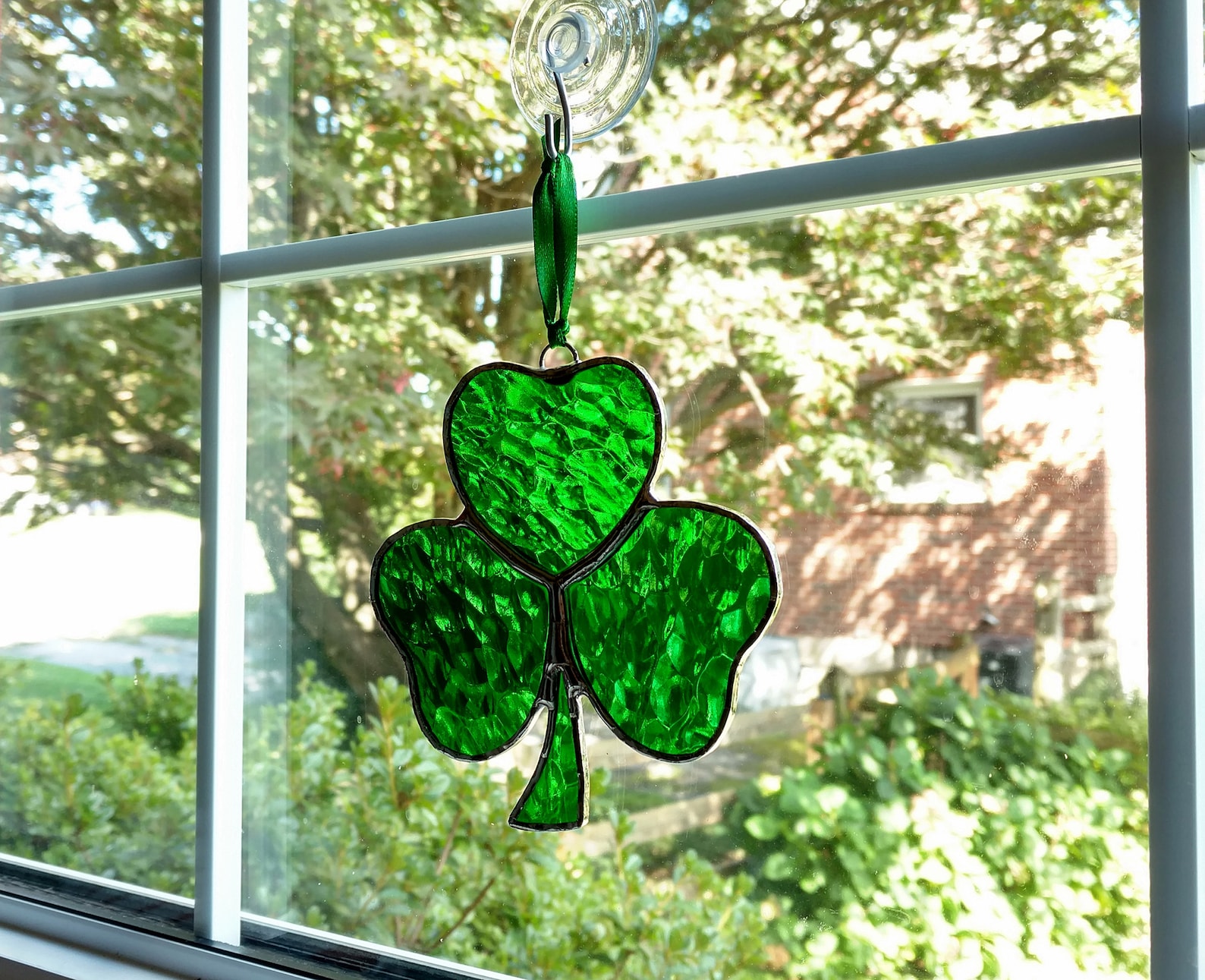 Shamrock Stained Glass Suncatcher, Irish Decor, St. Patrick's Day ...