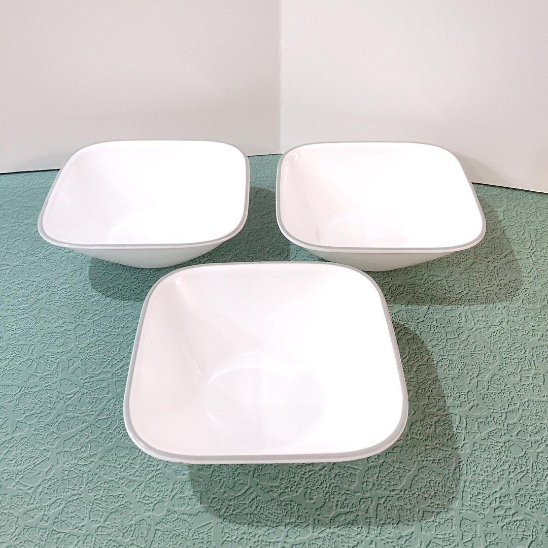 Corelle Blushing Rose Adlyn Square Cereal Salad Bowls, Set of Three ...