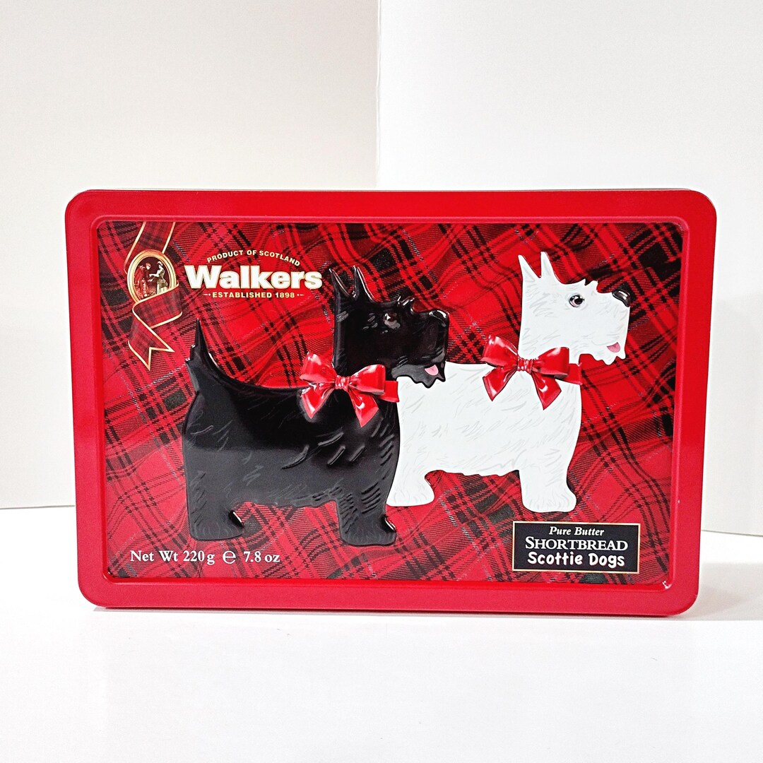 Vintage Walkers Shortbread Scottie Dogs Tin Box, Scotland Storage Tin ...