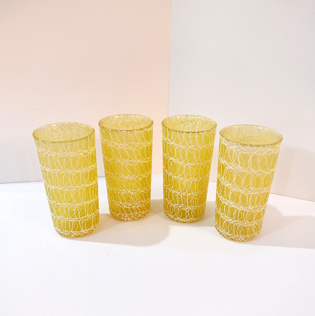 Vintage Spaghetti String Glasses, Set of Four, Color Craft Shat R Pruf ...