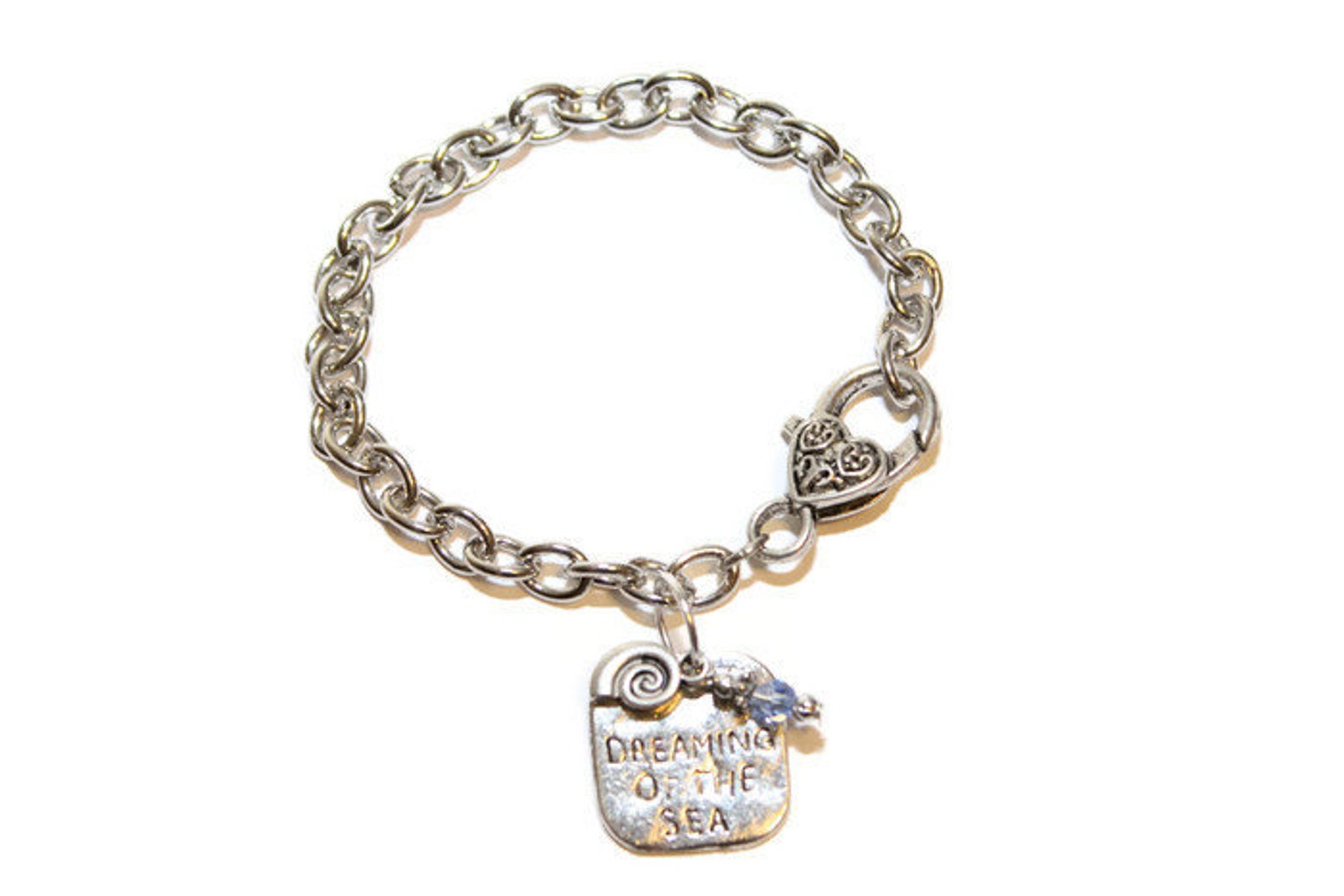 Dreaming of the Sea With Shell Stamped Silver Charm Bracelet - Etsy
