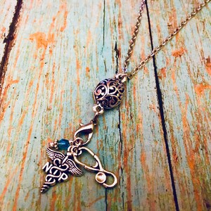 Nurse Practitioner NP and Stethoscope Silver Charm Necklace - Etsy