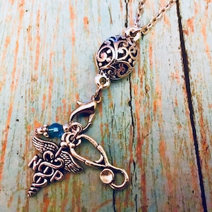 Nurse Practitioner NP and Stethoscope Silver Charm Necklace - Etsy
