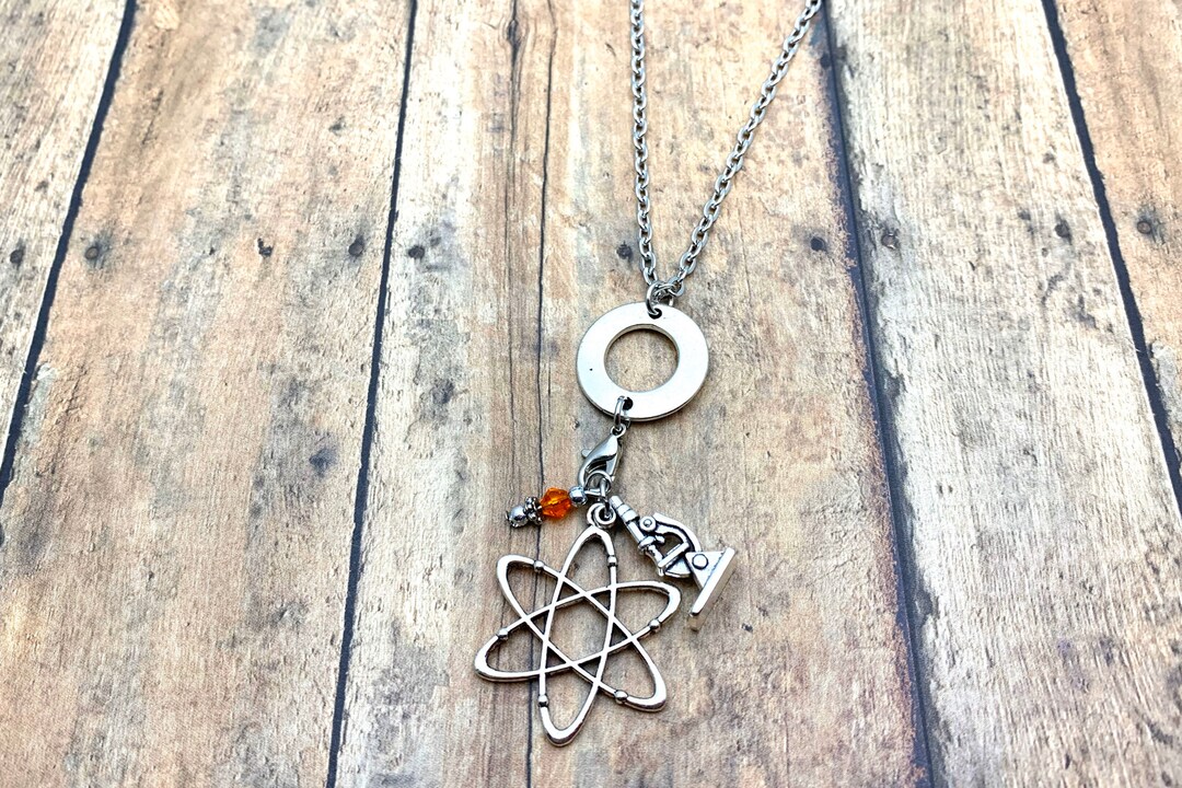 Fun Science Geek Chemistry Lab Atom Silver Charm Necklace - Etsy