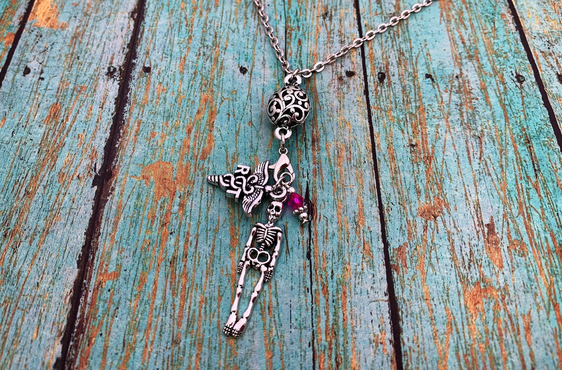 Radiology X-Ray Tech Chiropractor Skeleton & Caduceus Silver | Etsy