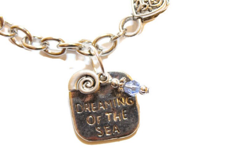 Dreaming of the Sea With Shell Stamped Silver Charm Bracelet - Etsy