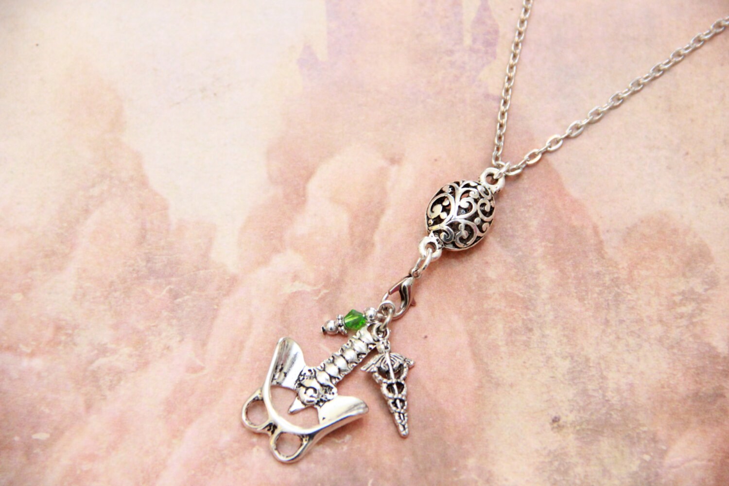 Fun Radiology Skeleton Hips and Backbone Caduceus Silver Charm | Etsy