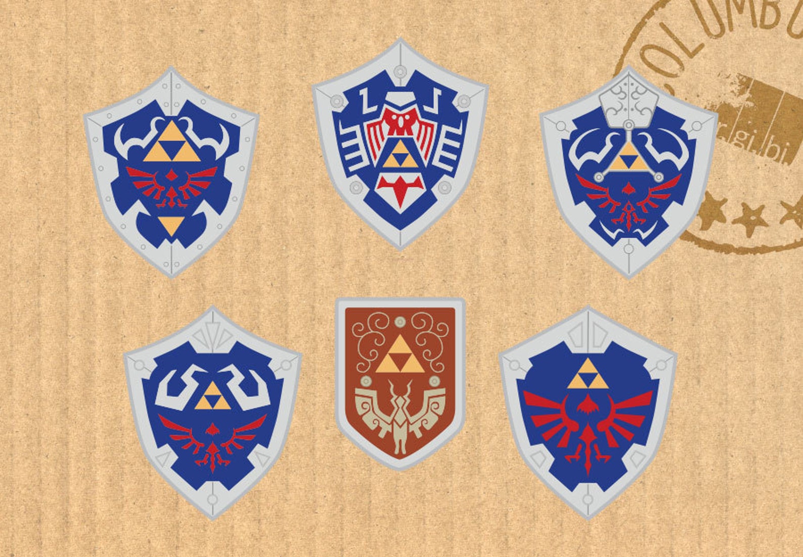 Legend of Zelda Shield Set 02 Vinyl Sticker Sheet | Etsy