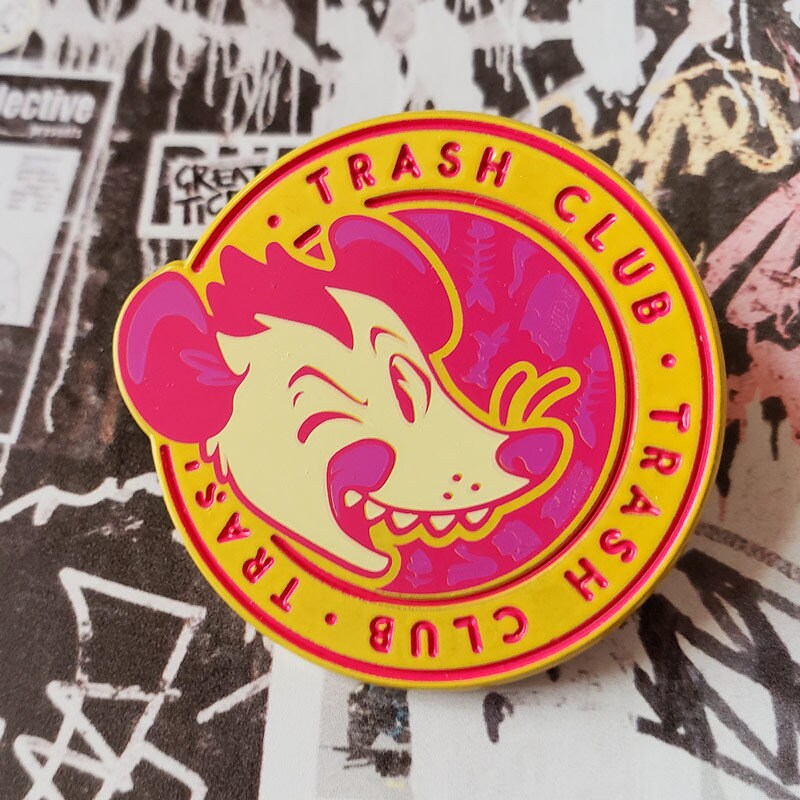 Trash Club Possum Cartoon Enamel Pin | Etsy