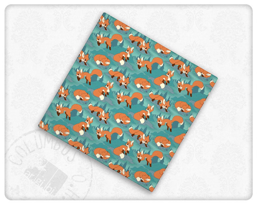 24" Forest Fox Bandana, Headband, Face Covering, Scarf, 100% Polyester ...