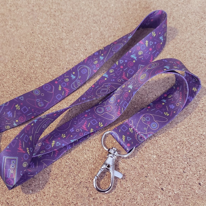 Retro Arcade Pattern Lanyard - Etsy