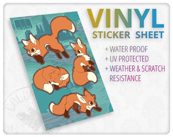 Foxes Vinyl Sticker Sheet - Etsy