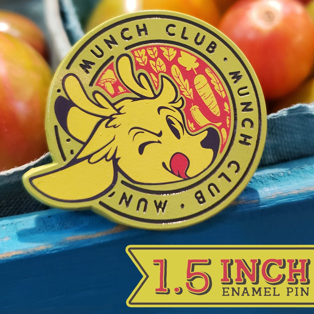 Munch Club Deer Cartoon Enamel Pin - Etsy