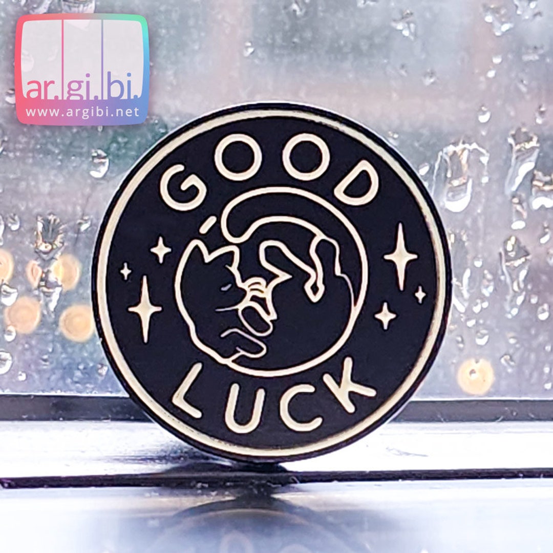 Good Luck Black Cat Glow in the Dark Enamel Pin - Etsy