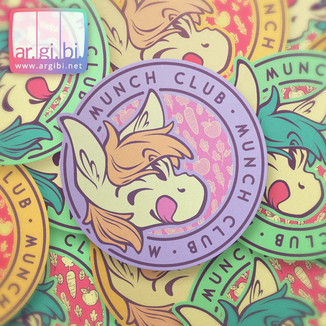 Munch Club Pony Cartoon Vinyl Sticker - Etsy