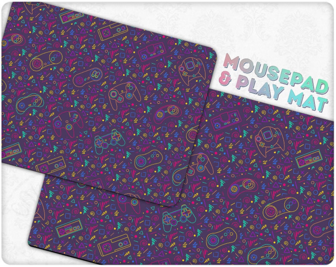 Retro Arcade Carpet Pattern Mousepad | Deskmat | Playmat - Etsy