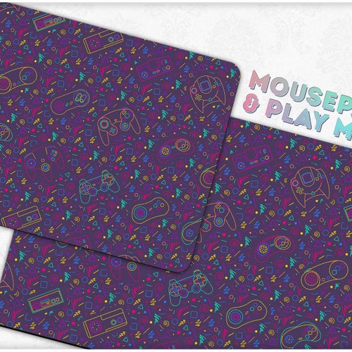 Retro Arcade Carpet Pattern Mousepad Deskmat Playmat | Etsy