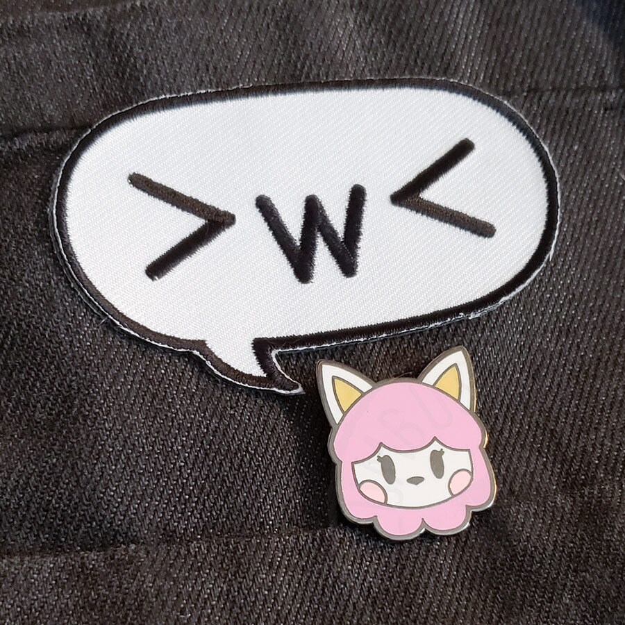 Emoticon Speech Bubble Fabric Patch - OwO | UwU | >w