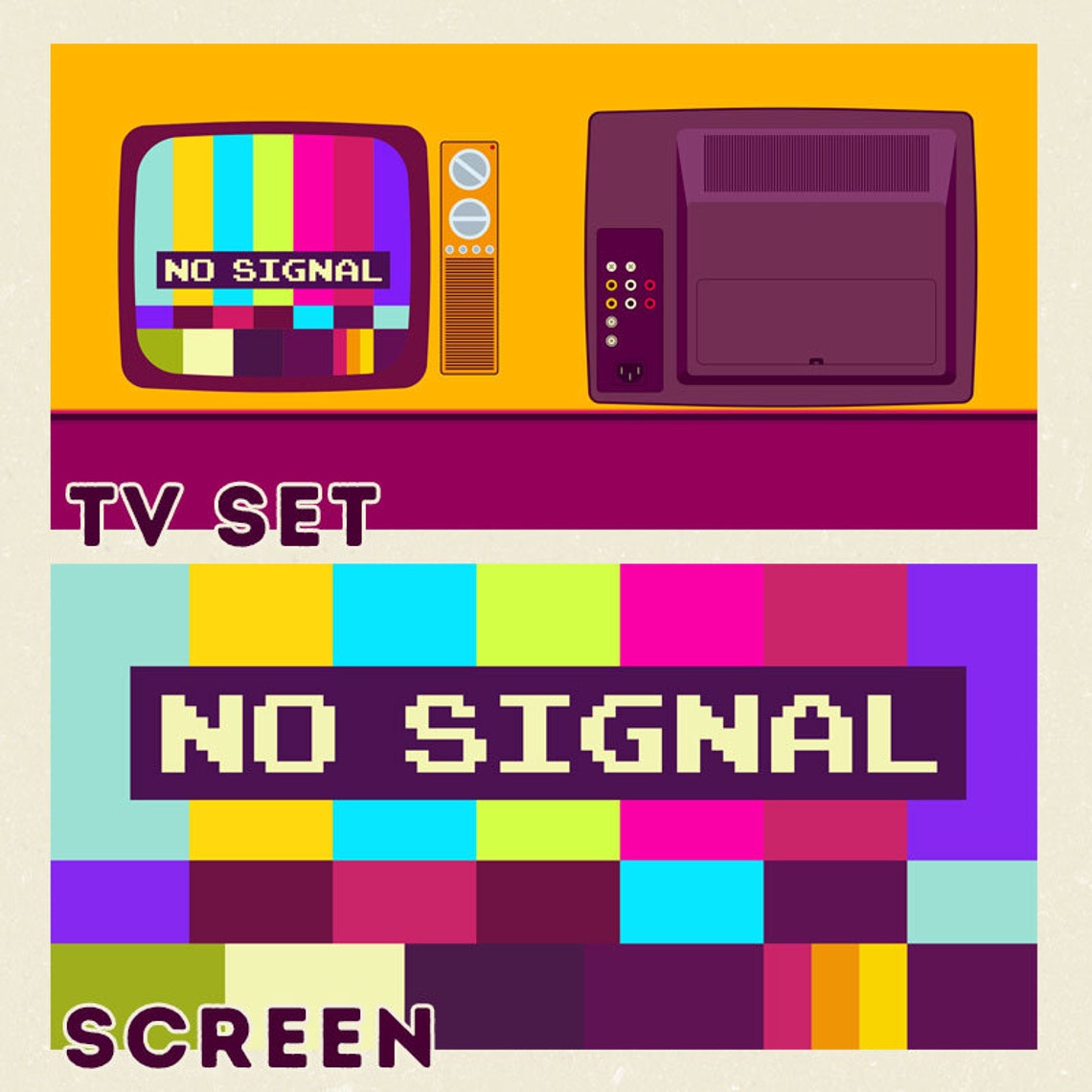 No Signal Test Pattern 15oz Mug | Etsy