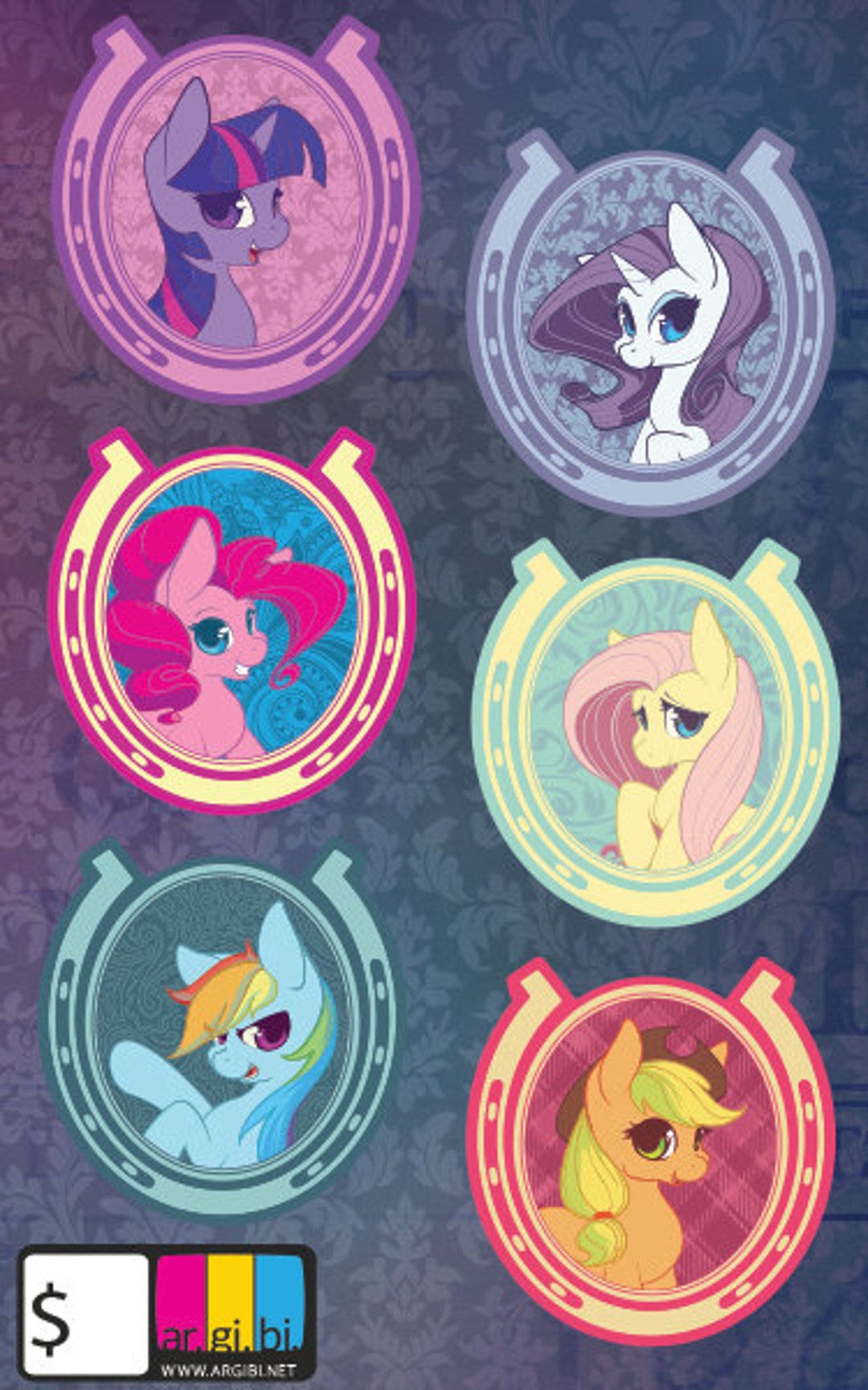 Vintage Ponies Vinyl Sticker Sheet | Mane 6 - Etsy