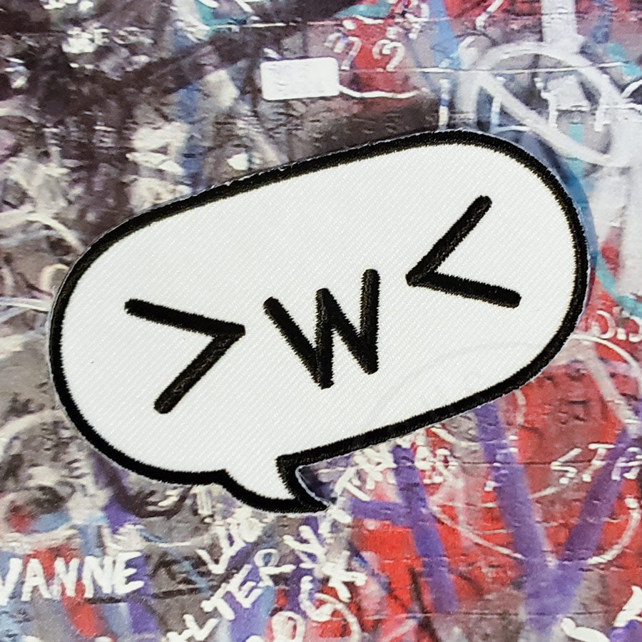Emoticon Speech Bubble Fabric Patch Owo Uwu w - Etsy Norway