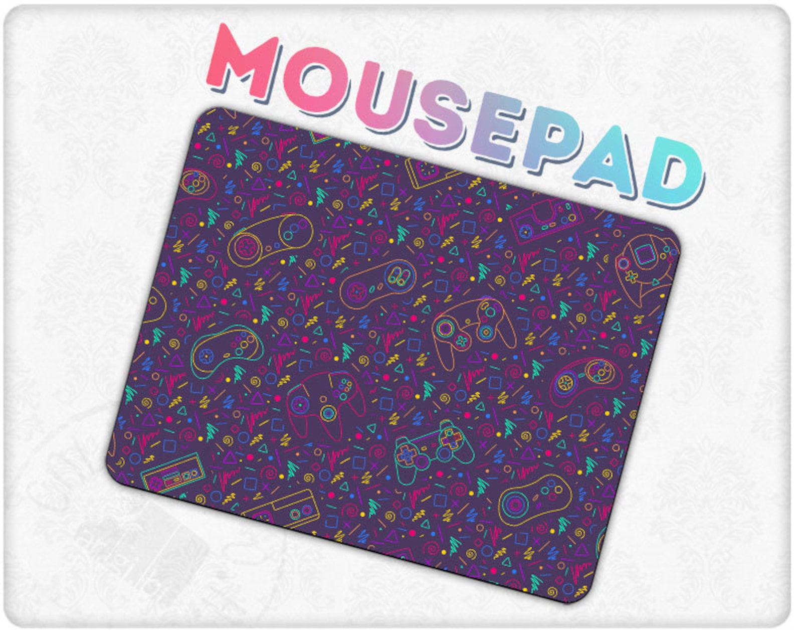 Retro Arcade Carpet Pattern Mousepad | Deskmat | Playmat - Etsy