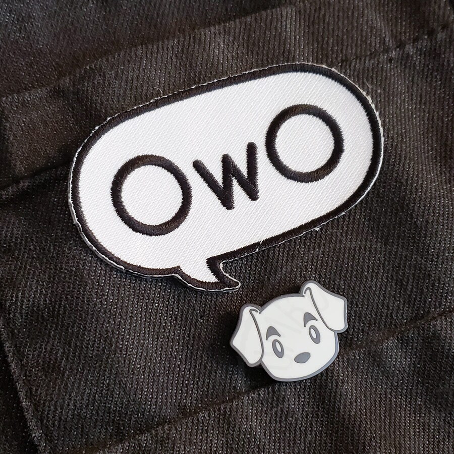 Emoticon Speech Bubble Fabric Patch - OwO | UwU | >w