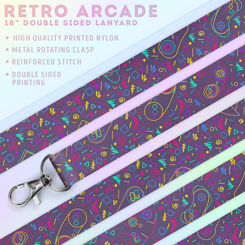 80s Retro Arcade Nostalgia Lanyard W/ Oval Clasp - Etsy